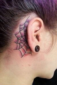 15 Edgy Spider Web Neck Tattoo Ideas