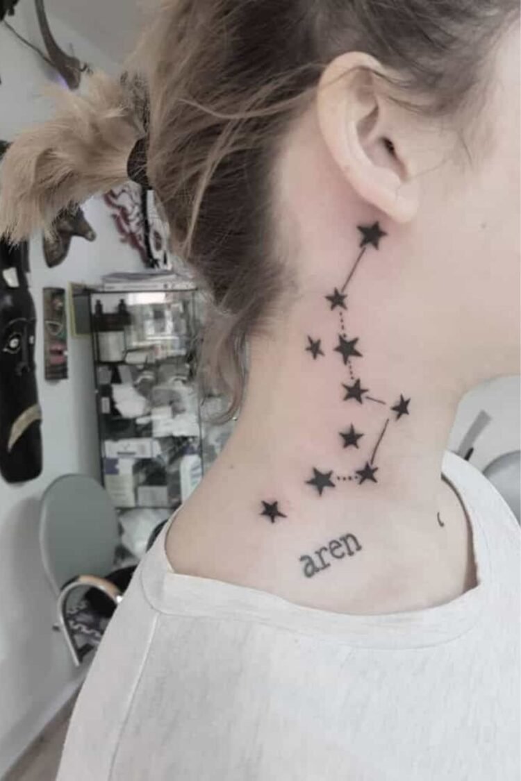 26 Celestial Star Neck Tattoo Ideas For Beauty
