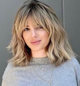 Top 17 Shaggy Lobs With Bangs To Attain Your Stylish Look