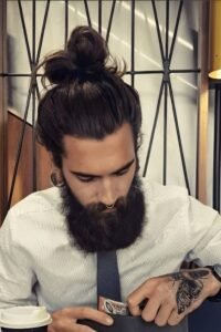 15 Beard with Top Knot Combos For Men Of All Face Shapes