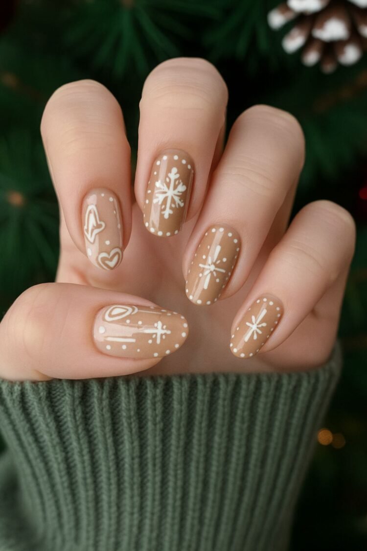 15 Gingerbread Christmas Nails to Sweeten Your Holiday Look