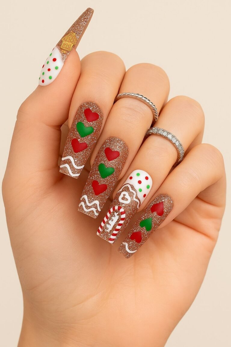15 Gingerbread Christmas Nails to Sweeten Your Holiday Look