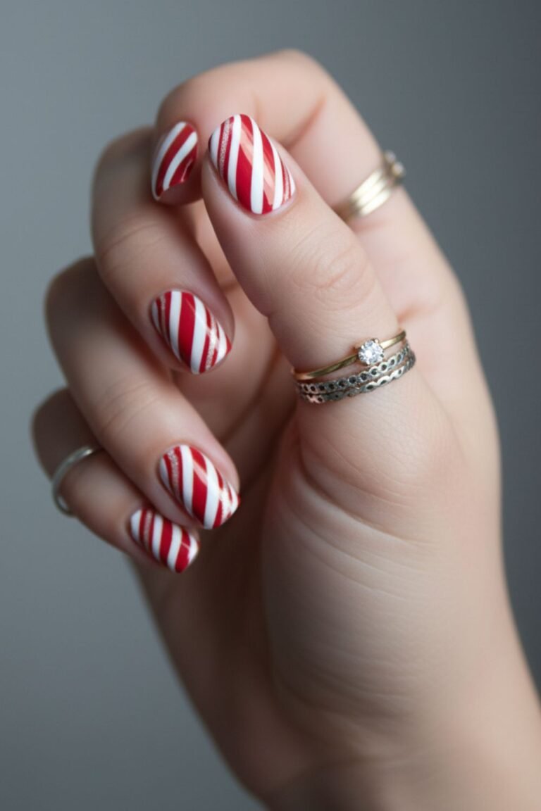 17 Candy Cane Nails for Christmas Sweet Festive Nail Ideas