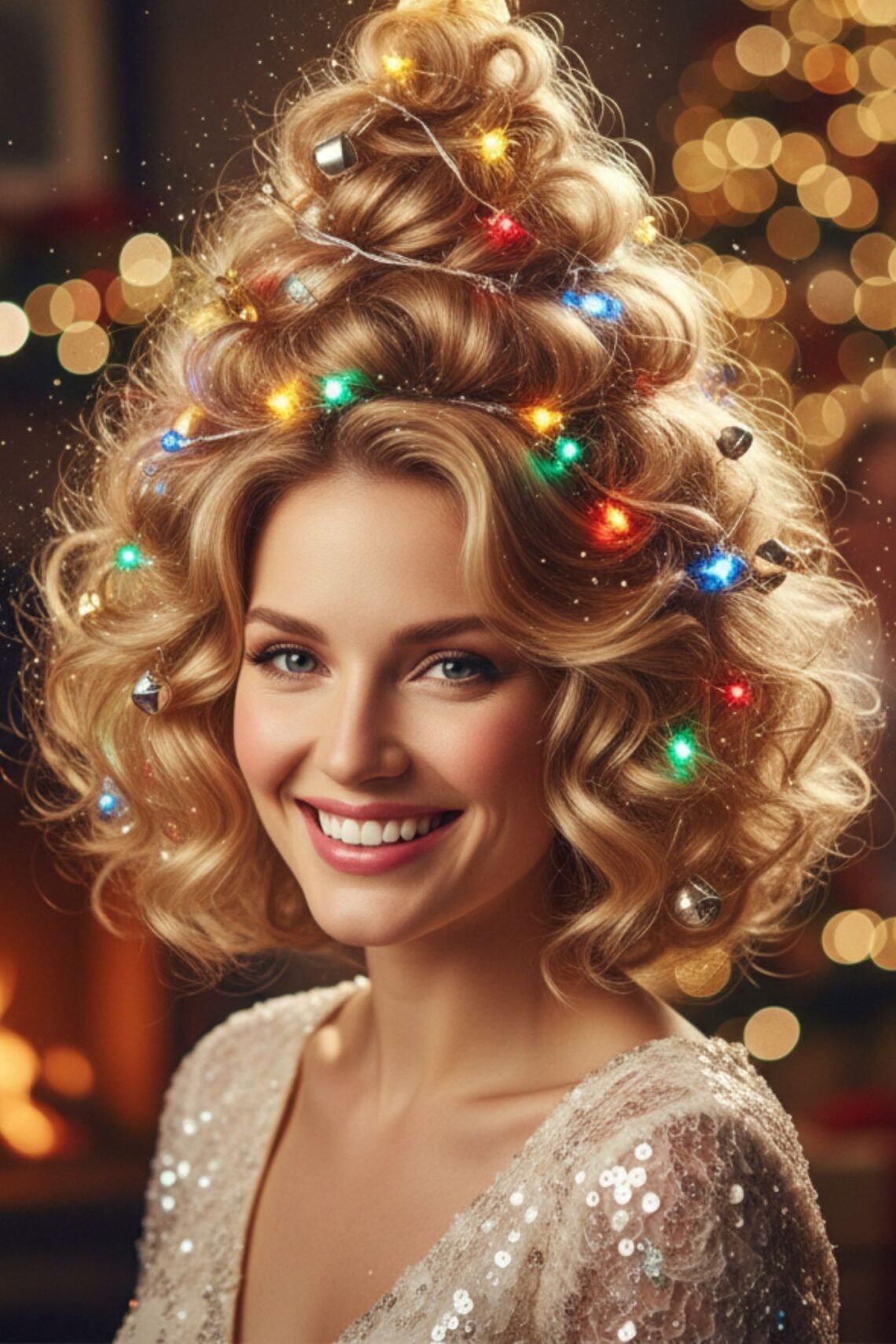 11 Festive Christmas Tree Hairstyles with Accessories Looks